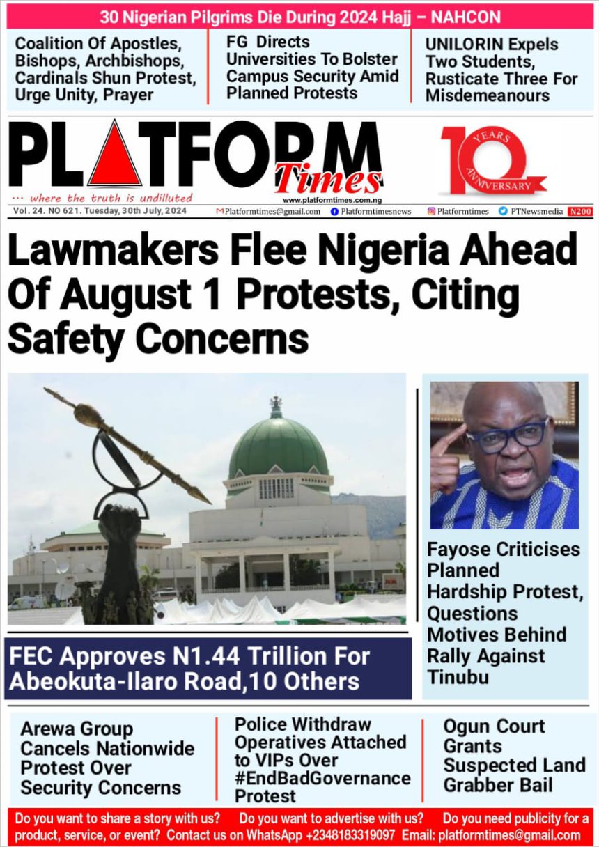Newspaper Headlines July 30, 2024 - Nigerian Current